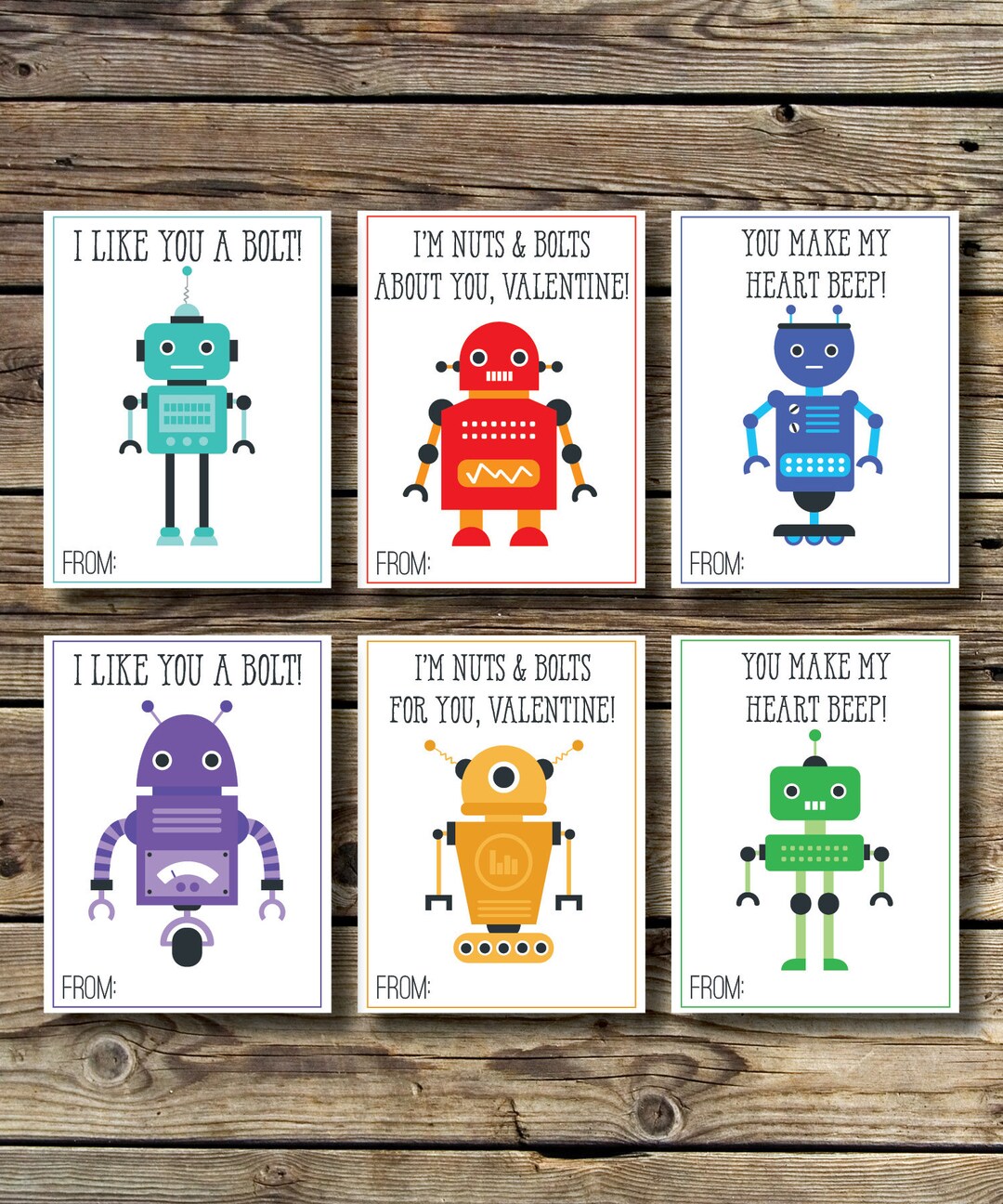 Robot Valentine - Kid Valentine- INSTANT DIGITAL DOWNLOAD - Etsy