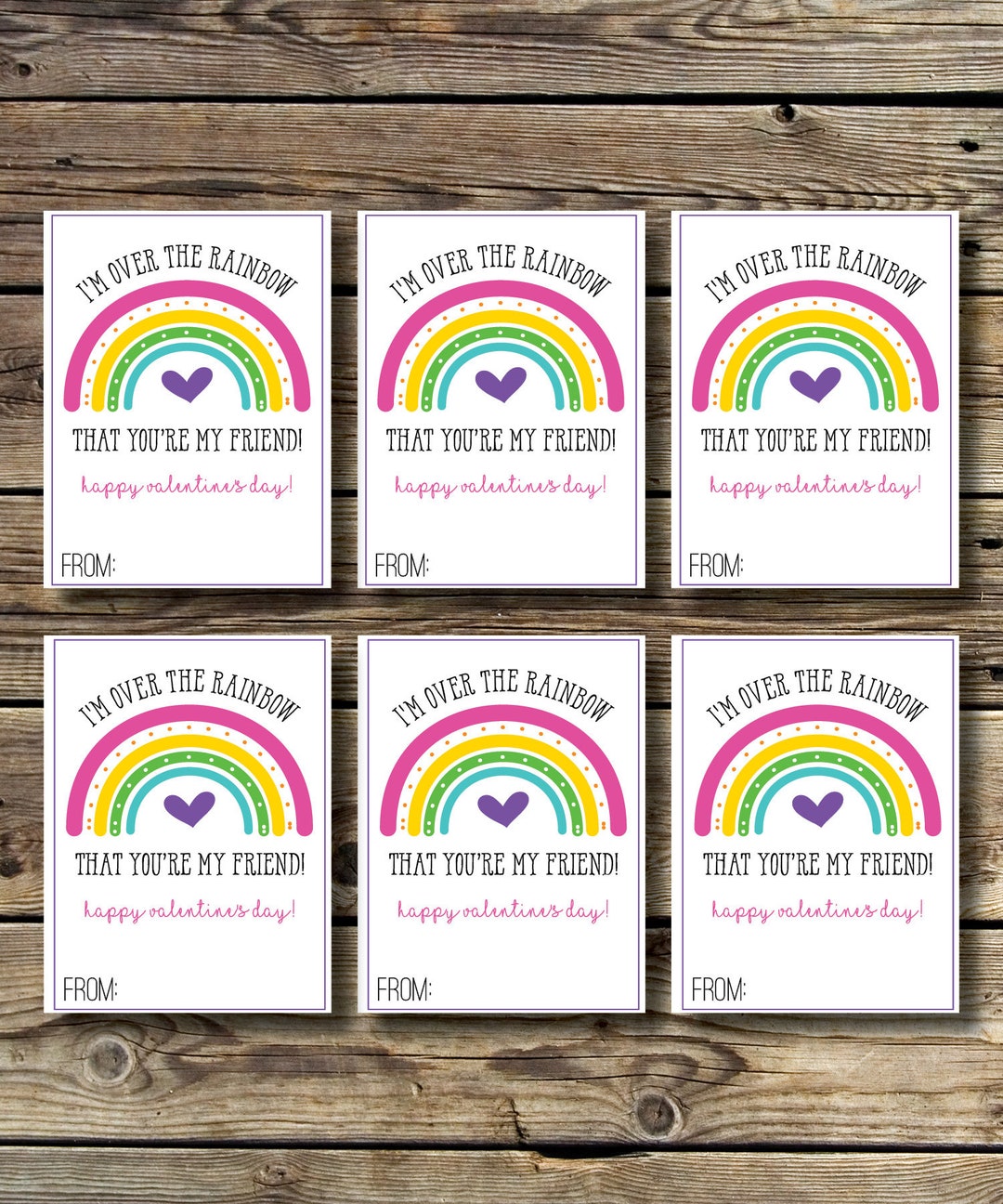 Rainbow Valentine - Kid Valentine- INSTANT DIGITAL DOWNLOAD - Etsy