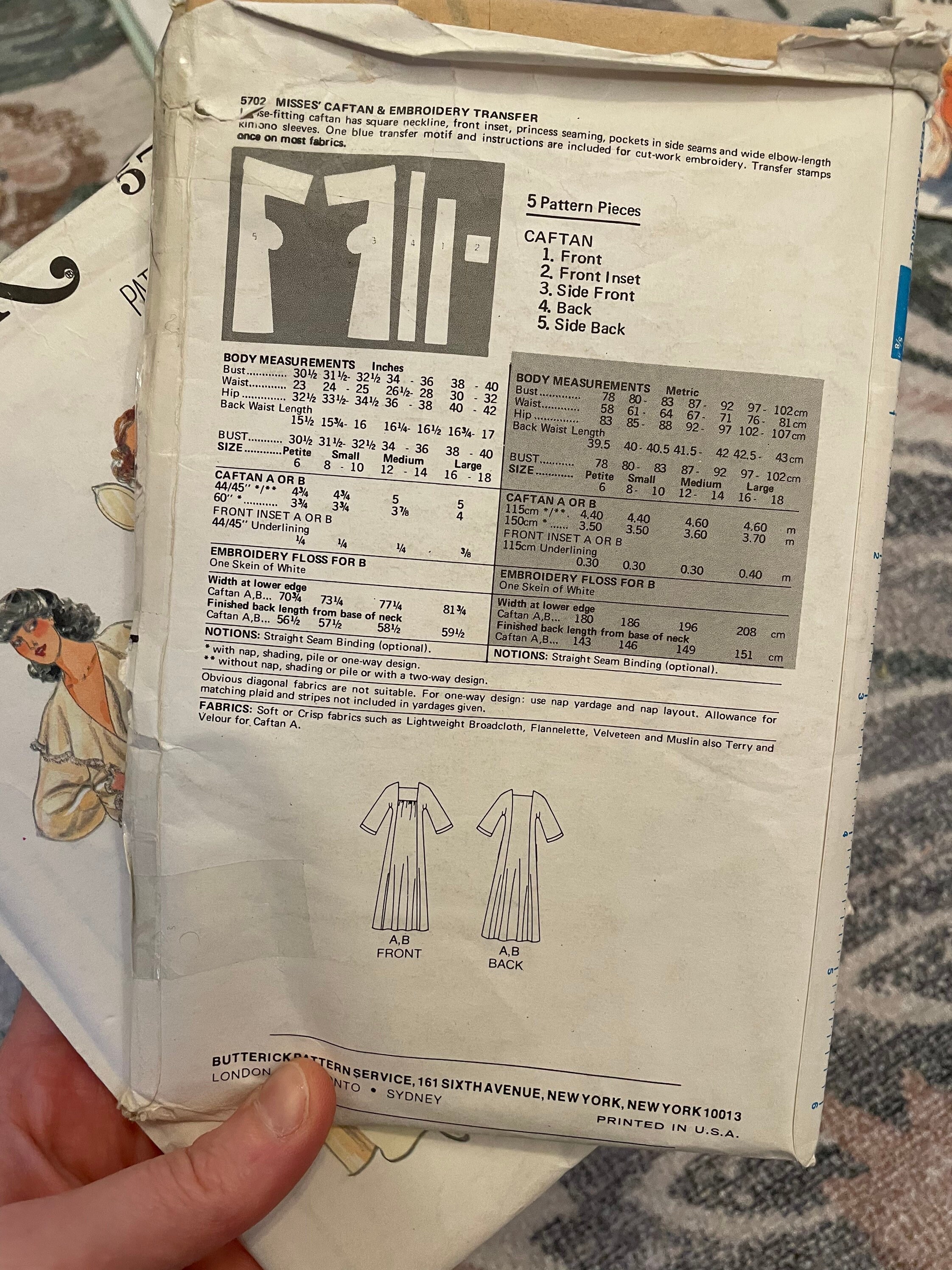 1970s Misses Caftan Dress and Robes Butterick Sewing Patterns - Etsy