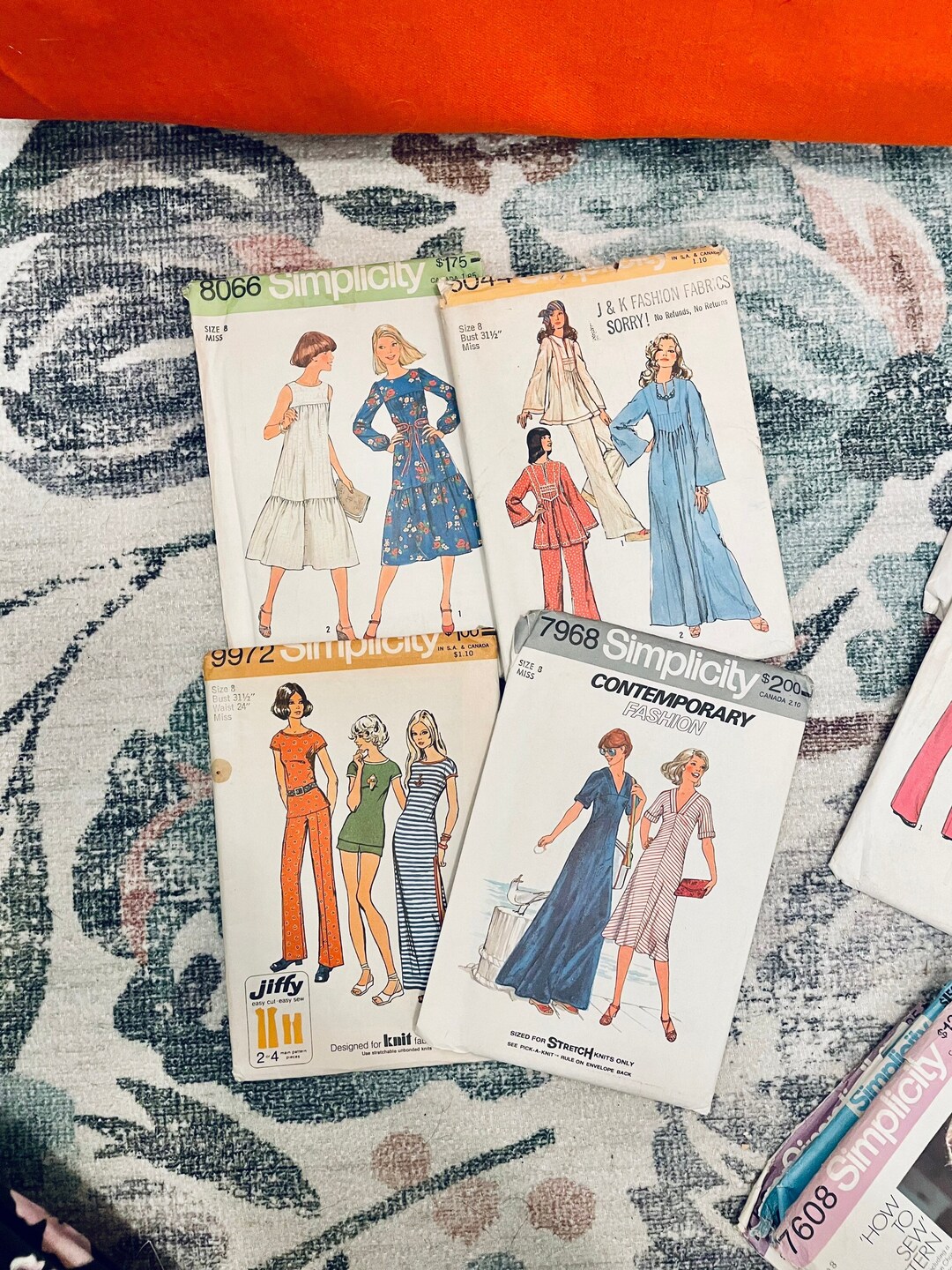 1970s Misses Caftan Dress Tunic Pants Simplicity Size 8 - Etsy