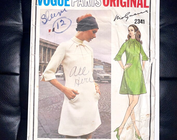 1960s Vogue Paris Original 2341 Molyneux 60s A Line Dress, Mod Dress ...