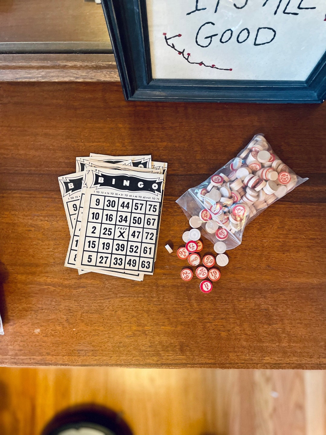 Vintage Wooden Bingo Game Set by Milton Bradley - Etsy