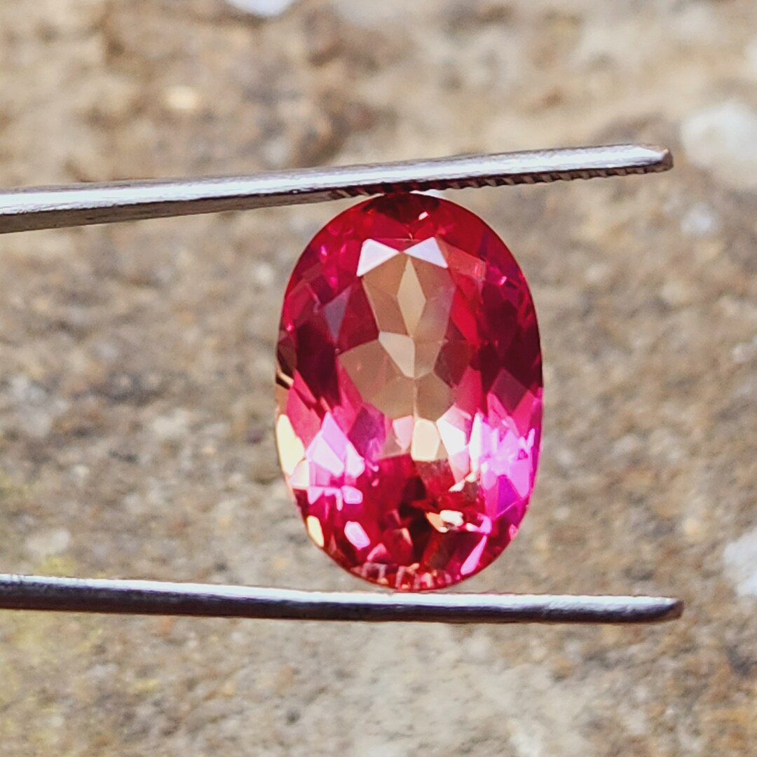 15 Cts Natural Padparadscha Sapphire ,bi Color Stone, Certified ...