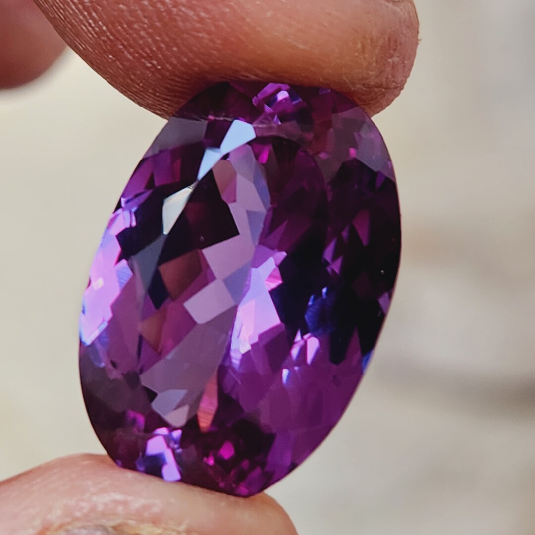 AAA Flawless Color Change Alexandrite Oval Cut Loose Gemstone 23.55 Cts ...