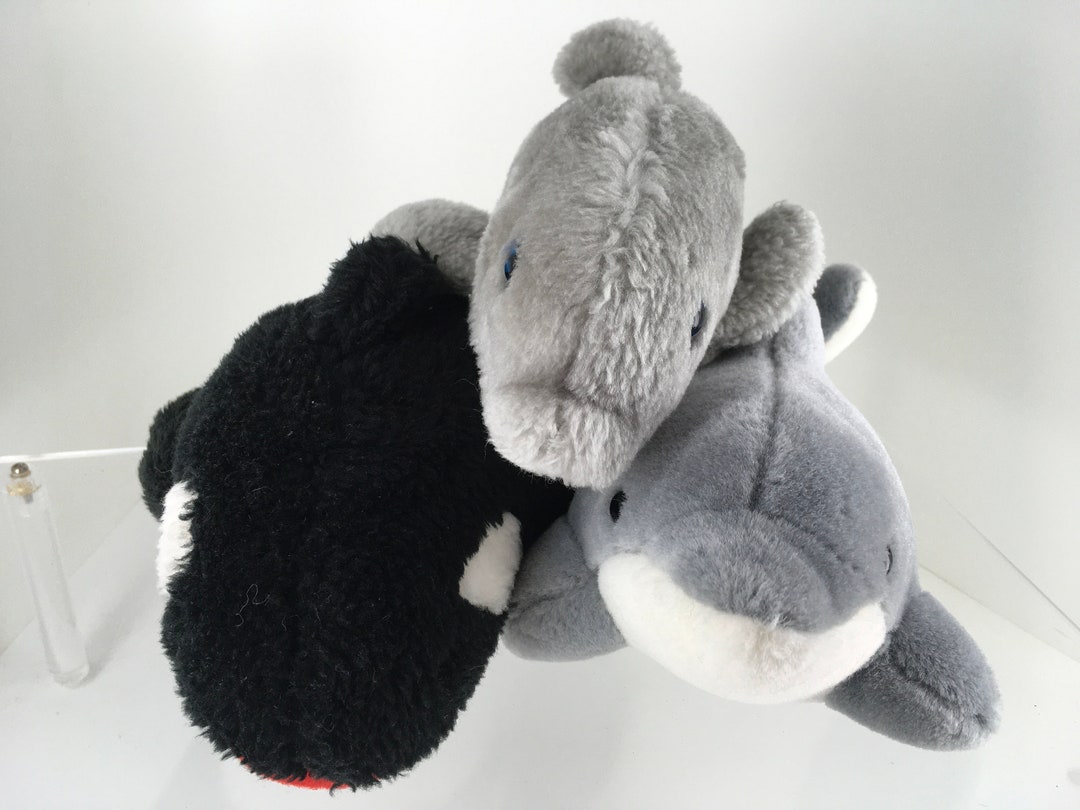 Vintage 1980’s Sea World Shamu Whale and Dolphin. Second Grey Dolphin ...