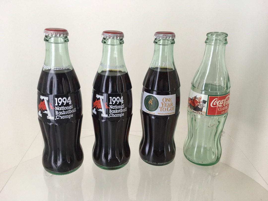 Vintage Coca-cola 8 Oz. Bottles. Two 1994 National Basktball Champs ...