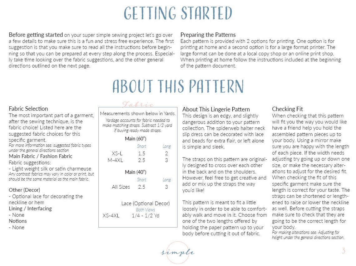 Lingerie Sewing Pattern | Halter Neck Slip Dress, XS-4XL (PDF Pattern ...