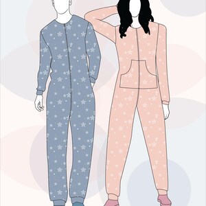 Adult One Piece PJ Printable Pattern | Sizes XS-4XL | Men | Women ...