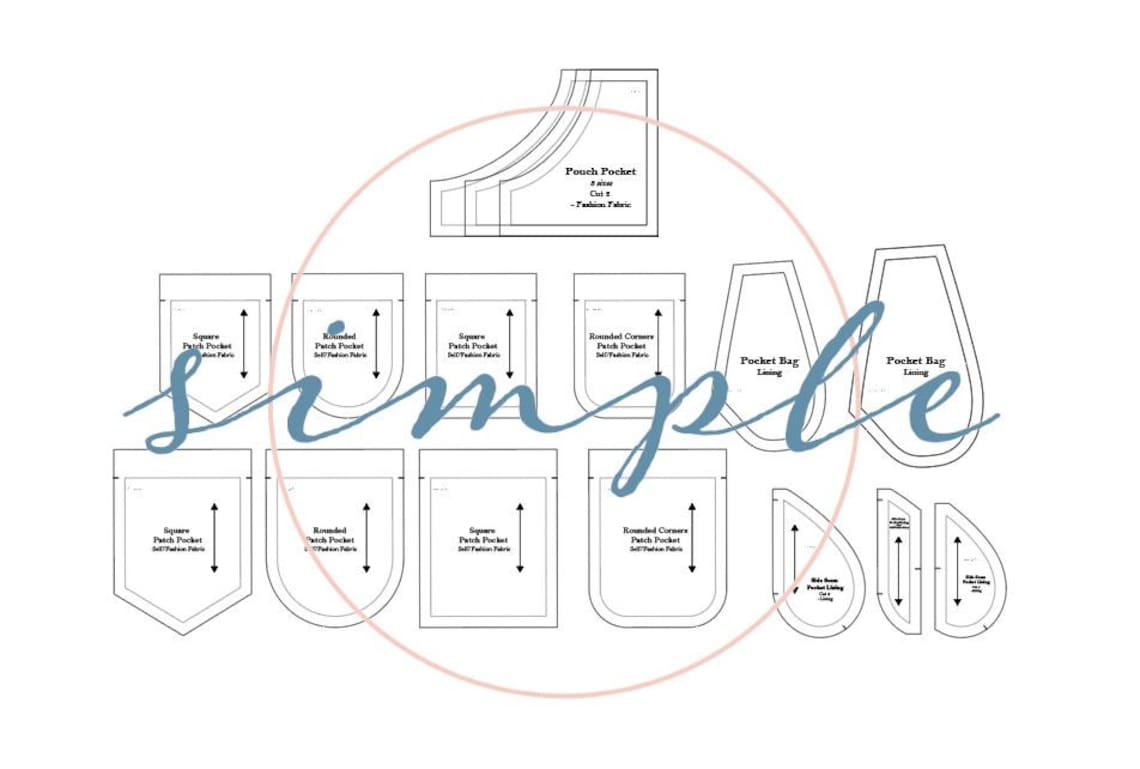 12 Printable Pocket Patterns Digital PDF Pocket Bag - Etsy