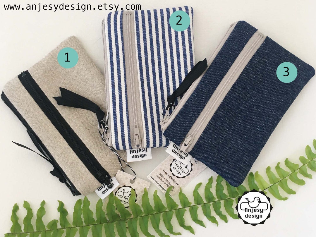 Double Zipper Coin Purse, Small Wallet Double Zipper Pouch, Double ...