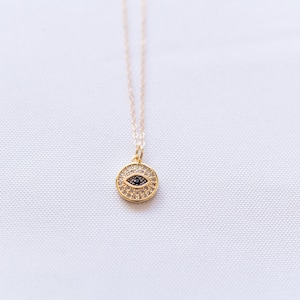 Evil Eye on Gold Chain / Buddha on Gold Filled Chain - Etsy