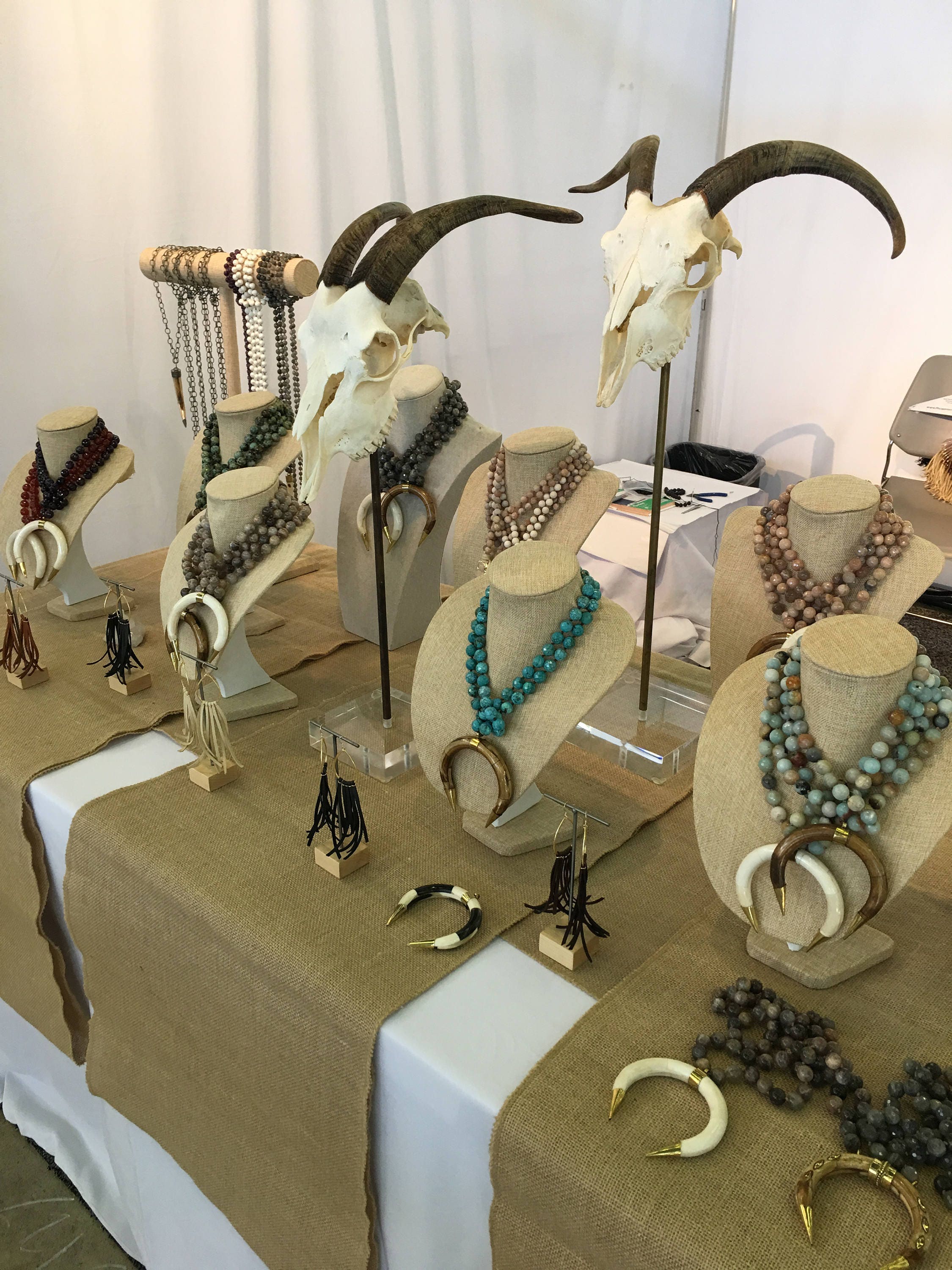 Brown Ox Bone Necklace With 12mm African Turquoise. - Etsy