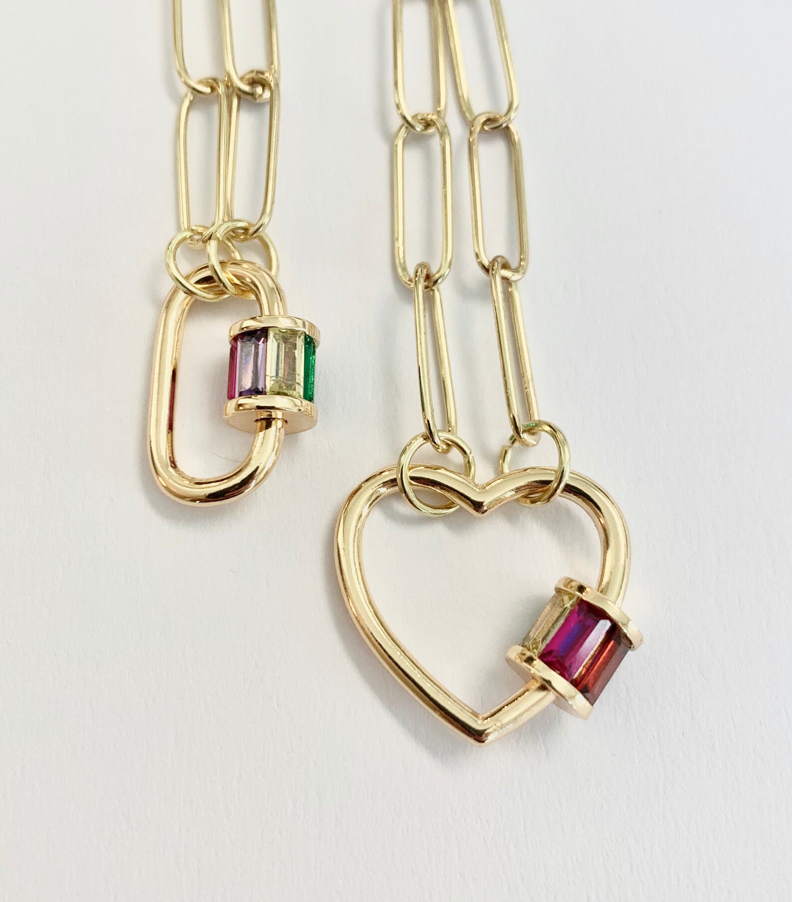 Rainbow Carabiner on Paperclip Chain - Etsy