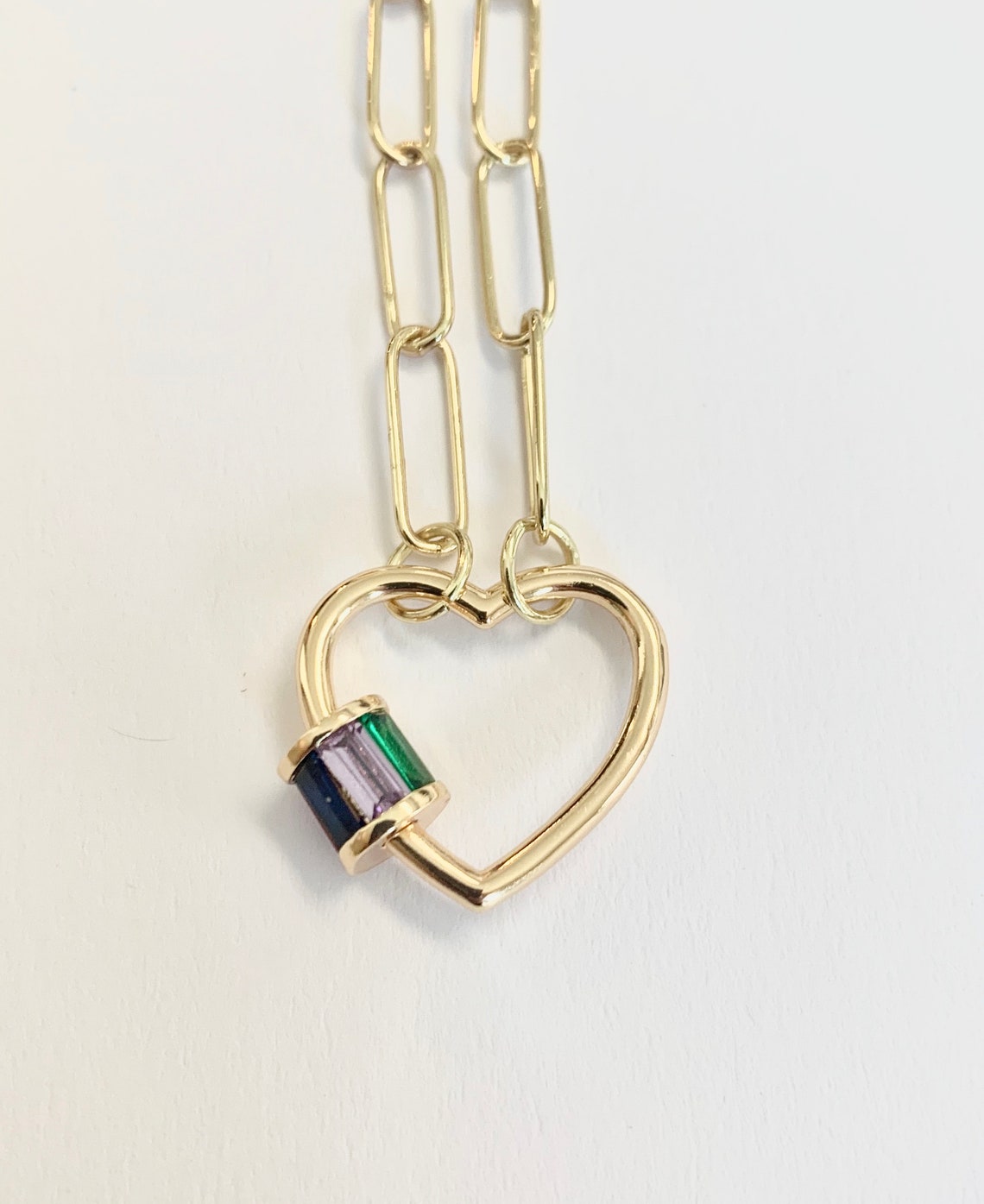 Rainbow Carabiner on Paperclip Chain - Etsy