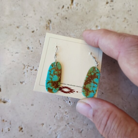 Handmade Turquoise Native American Dangle Earrings - Gem