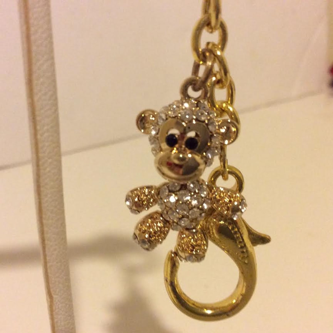 Gold Colored Pave Adorable Monkey Keychain - Etsy