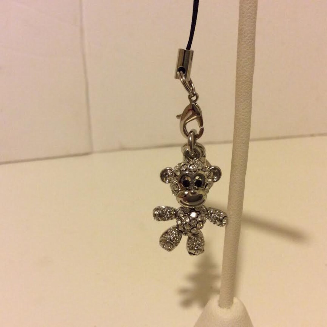 Adorable Silver Colored Pave Monkey Cell Phone Charm - Etsy
