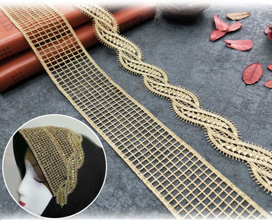 Gold Embroidered Ribbon Decorative Border Lace Trim - Etsy