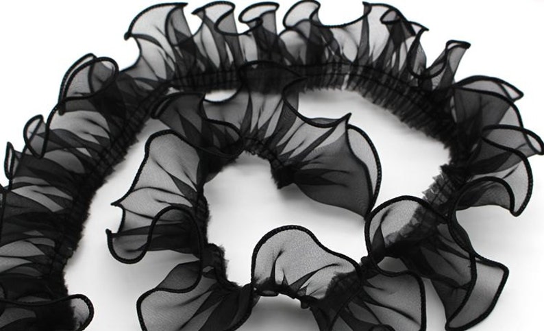 Chiffon Edge Pleated Ruffle Ruffle Trim Fabric Tulle Edge | Etsy