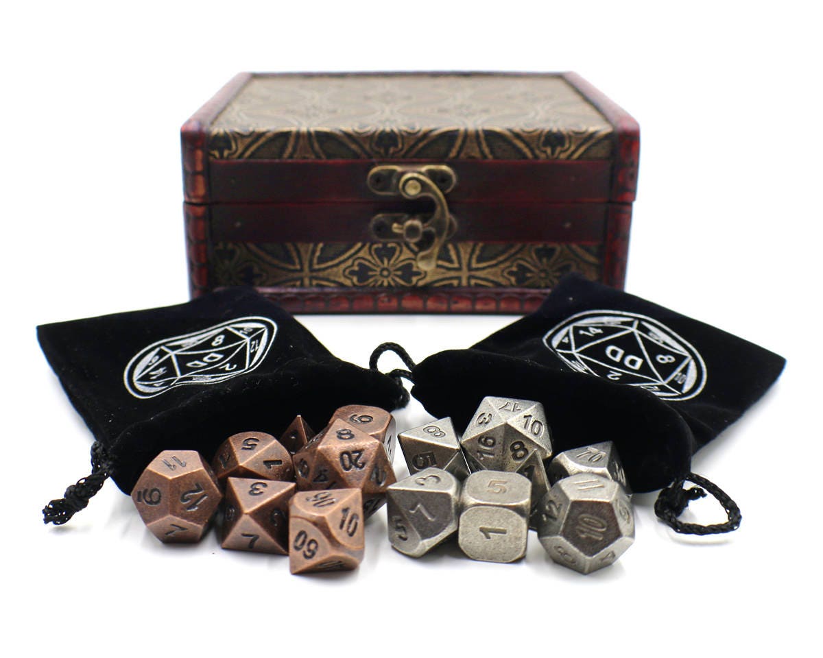 Twin Role Playing Metal Dice Sets With Storage Chest / Box for - Etsy