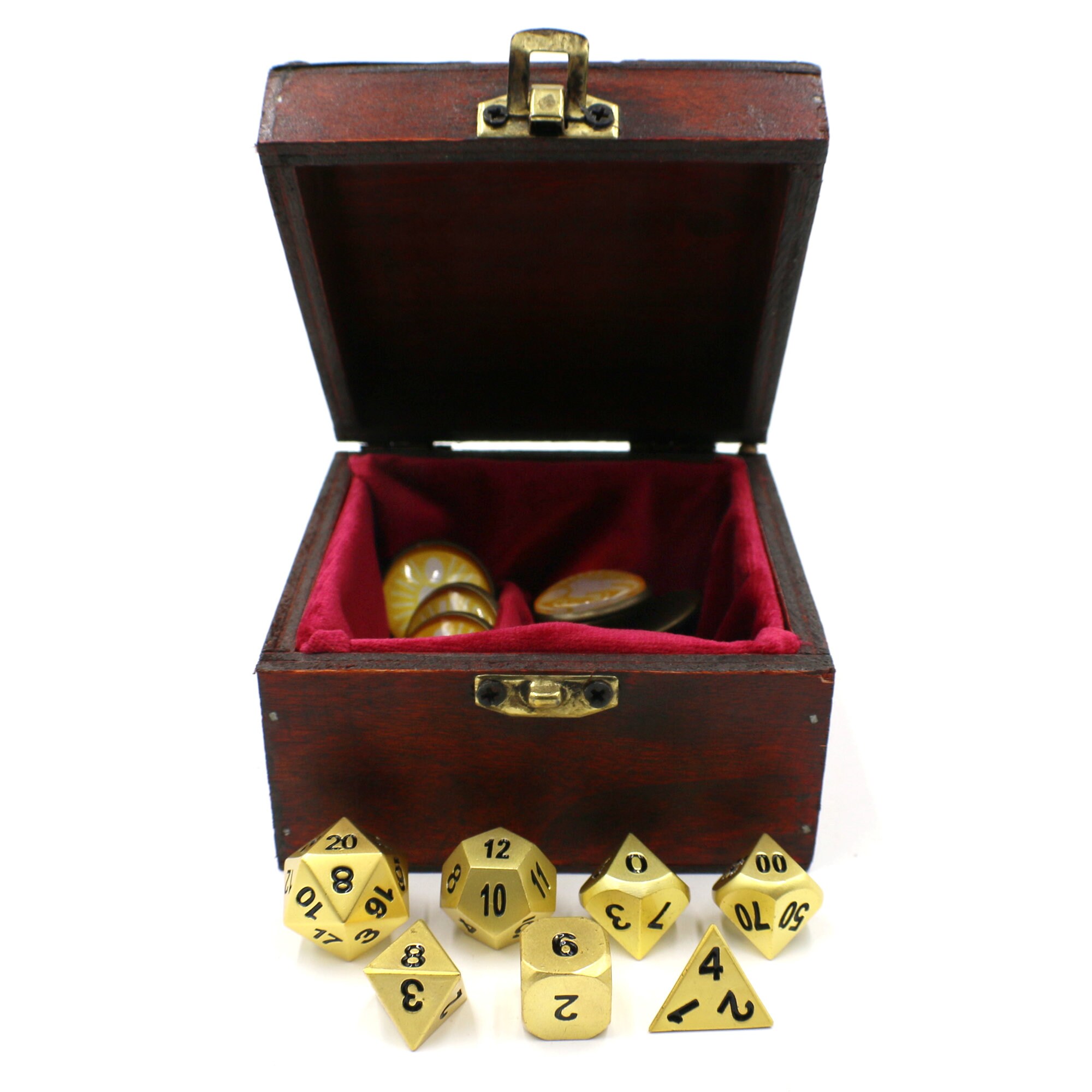D&D Gift Set Dice Chest With Gold D20 Dice Set and - Etsy
