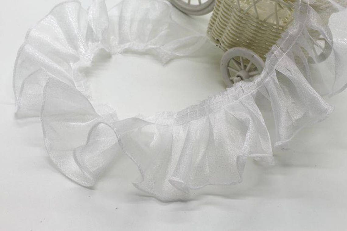 Chiffon Edge Pleated Ruffle Ruffle Trim Fabric Tulle Edge | Etsy