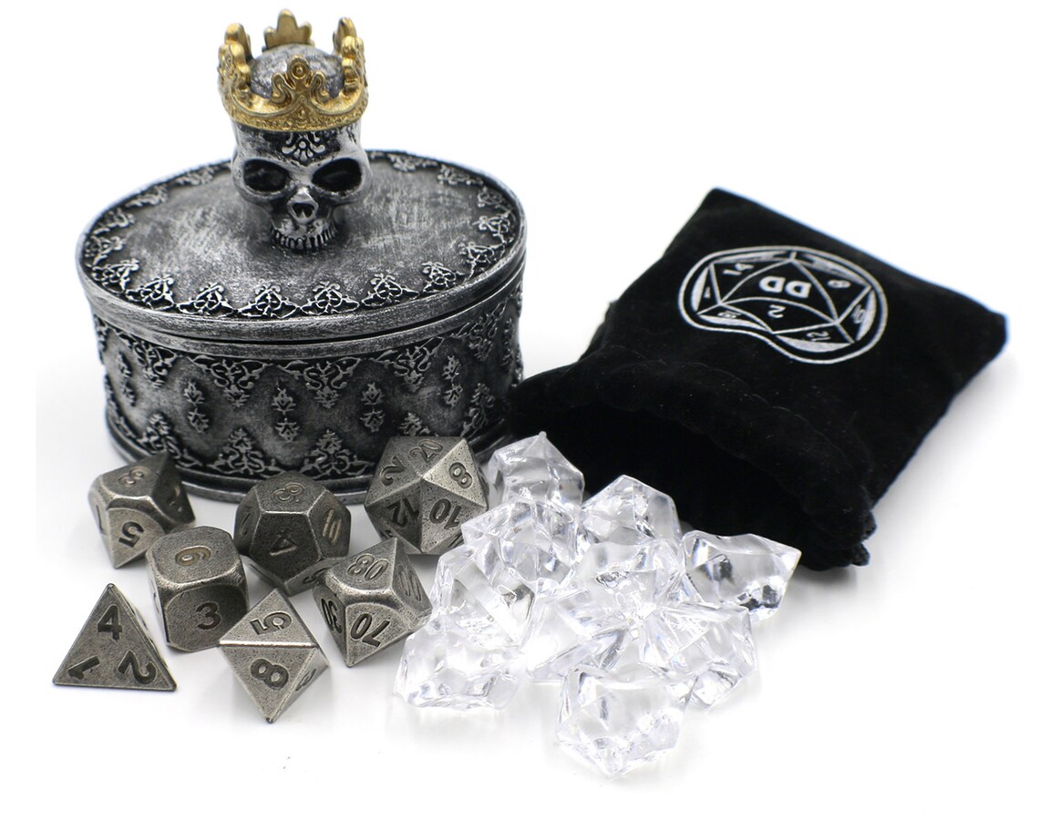 Gothic Dice Box with Metal D20 Set for Dungeons and Dragons | Etsy