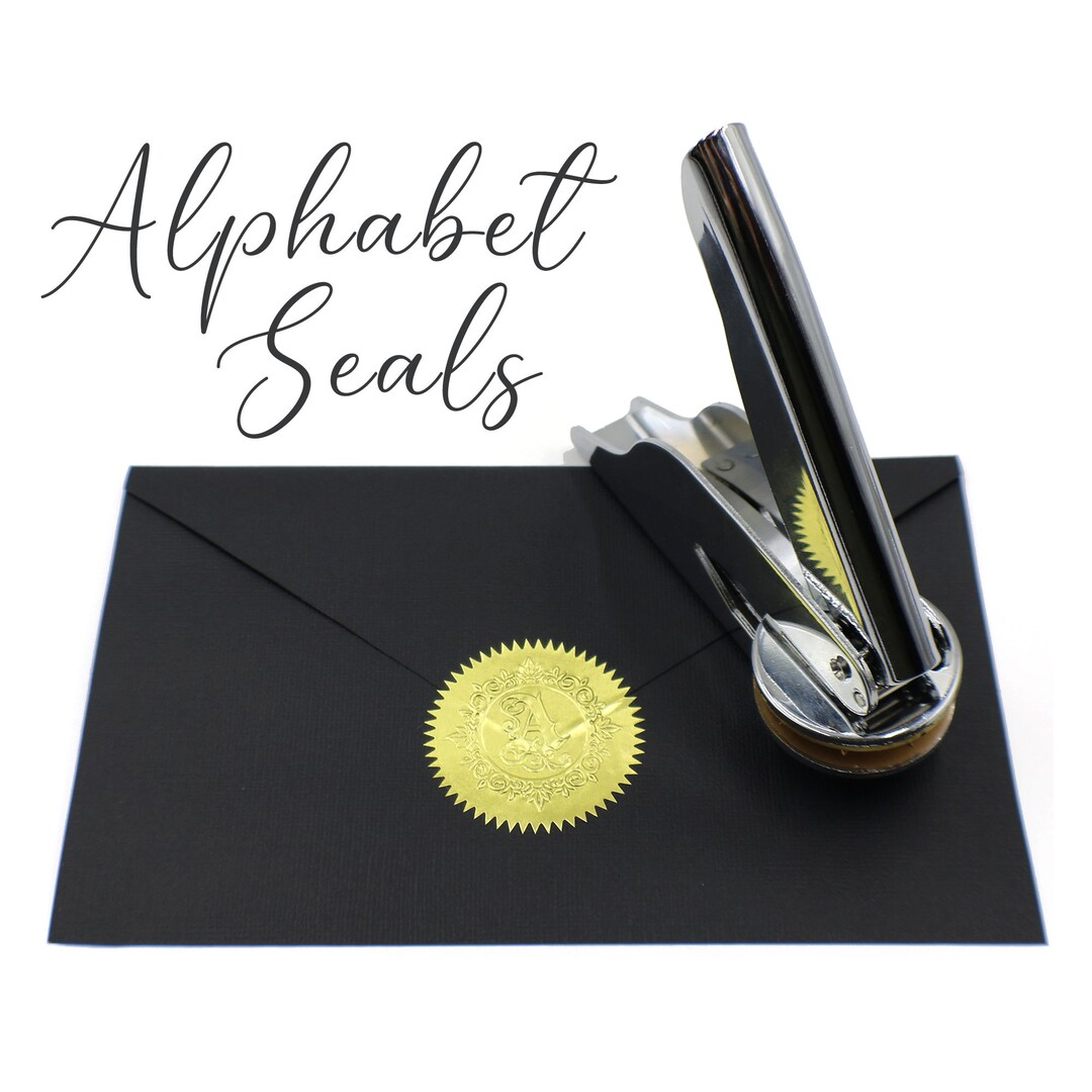 Paper Emboss Stamp Set - Alphabet Seals and Labels - Etsy