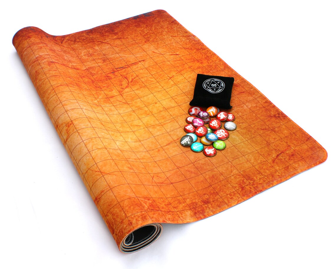 D&D Neoprene Battle Mat and Gaming Tokens for Dungeons and | Etsy