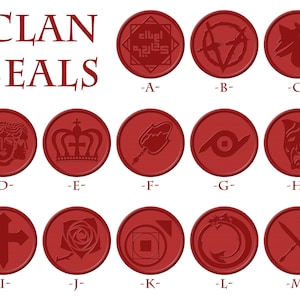 Vampire Clan Seals - Wax Stamp Gift Set / Kit - Etsy