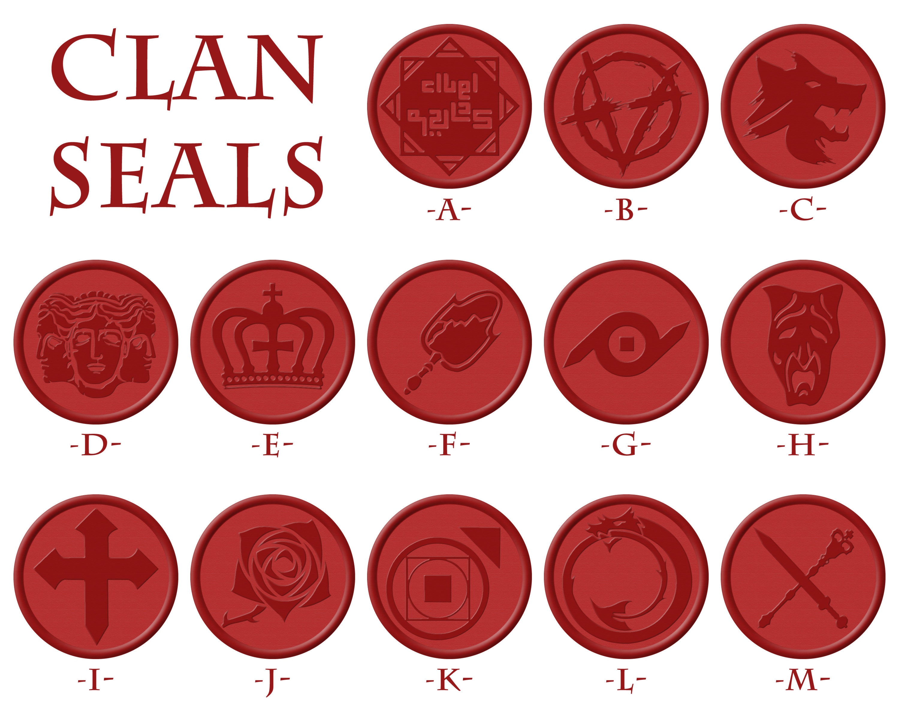 Vampire Clan Seals Wax Stamp Gift Set / Kit - Etsy