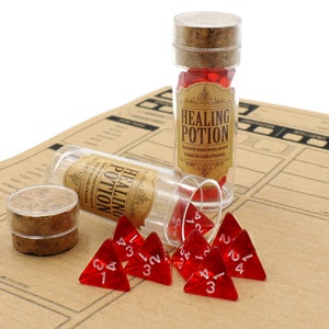 D&D Heiltrank mit roten W4 Würfeln - Rollenspiel Zubehör - Etsy.de