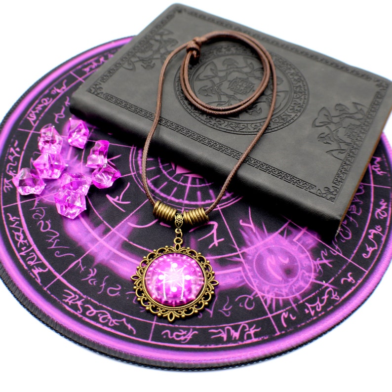 Wicca Magic Circle / Pentacle Leather Necklace and Pendant | Etsy