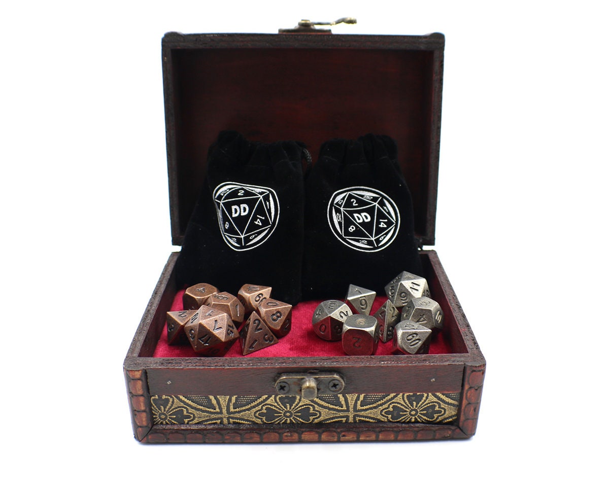 Twin Role Playing Metal Dice Sets With Storage Chest / Box for - Etsy
