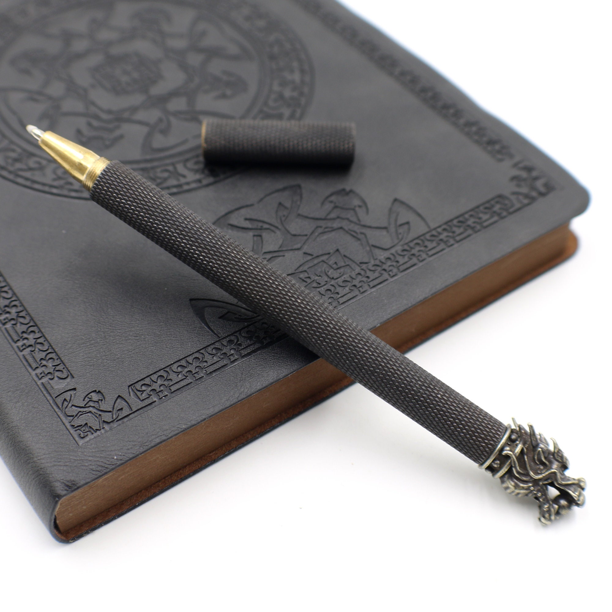 Metal Dragon Pen and Leather Journal / Notebook for D&D - Etsy