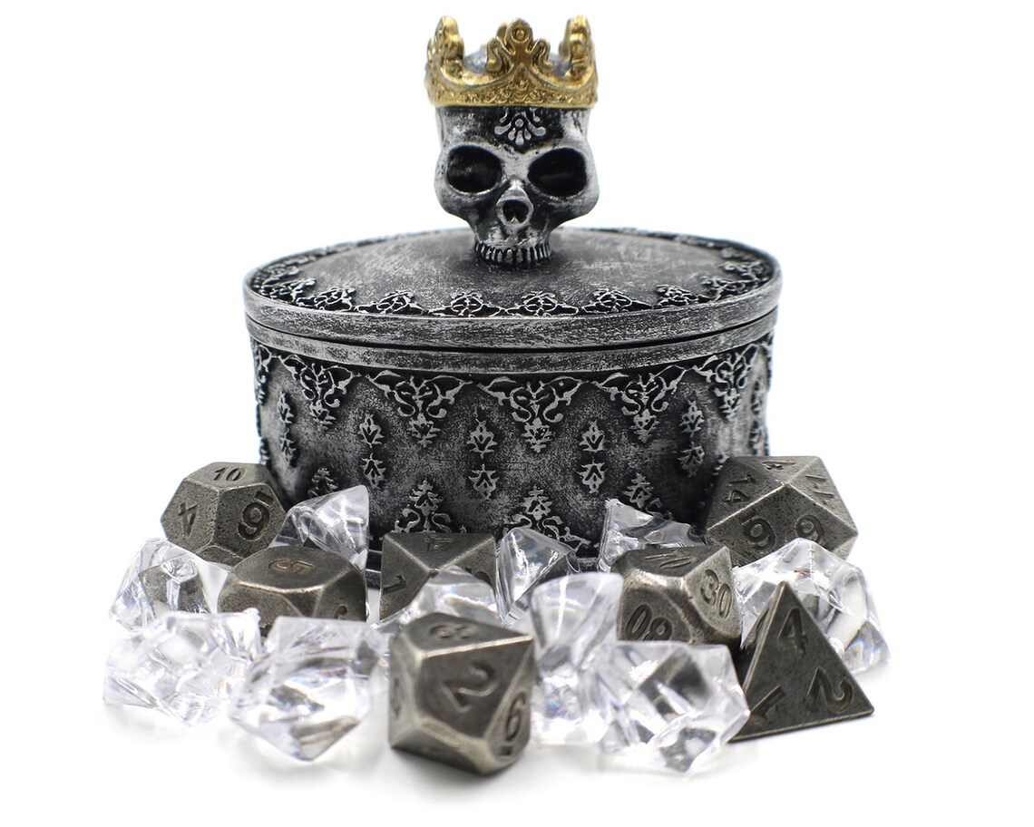 Gothic Dice Box with Metal D20 Set for Dungeons and Dragons | Etsy