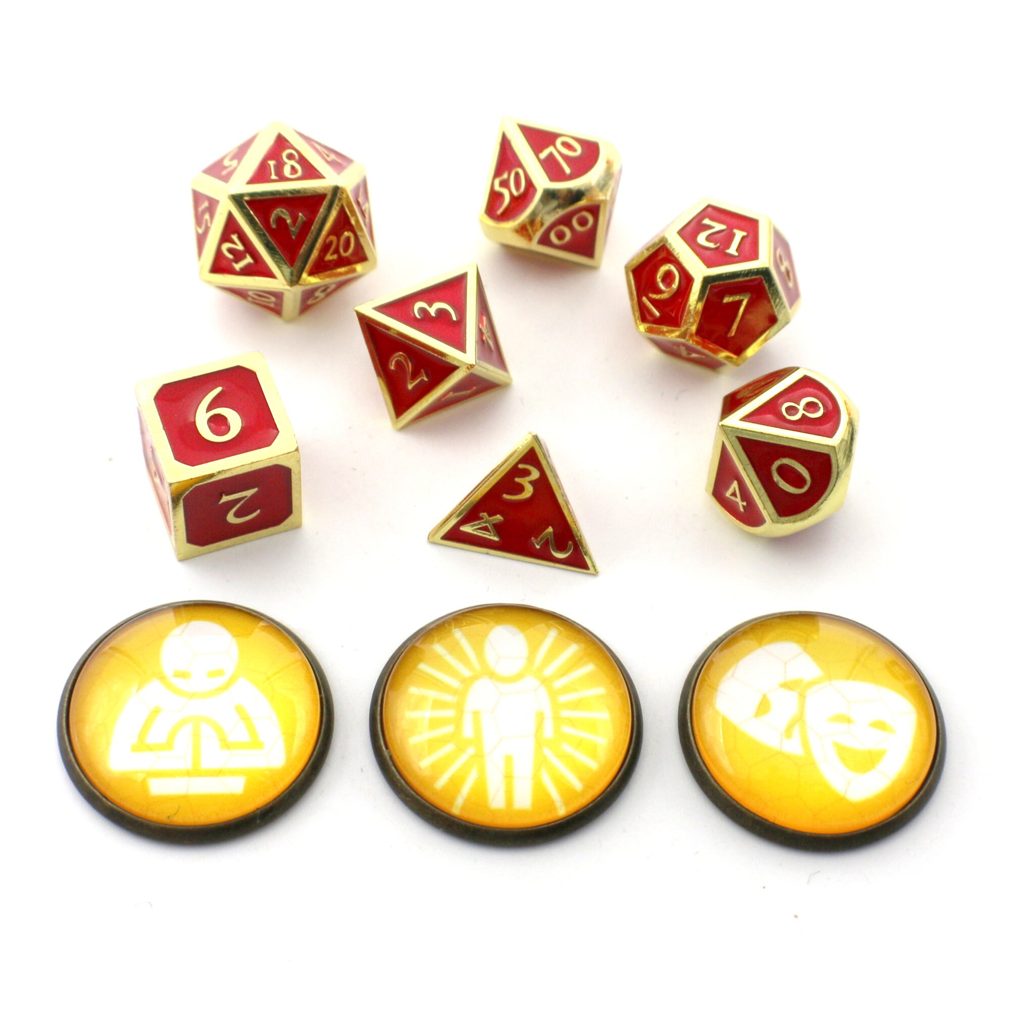 D&D Dice Chest With Matching Metal Dice and Inspiration Tokens | Etsy