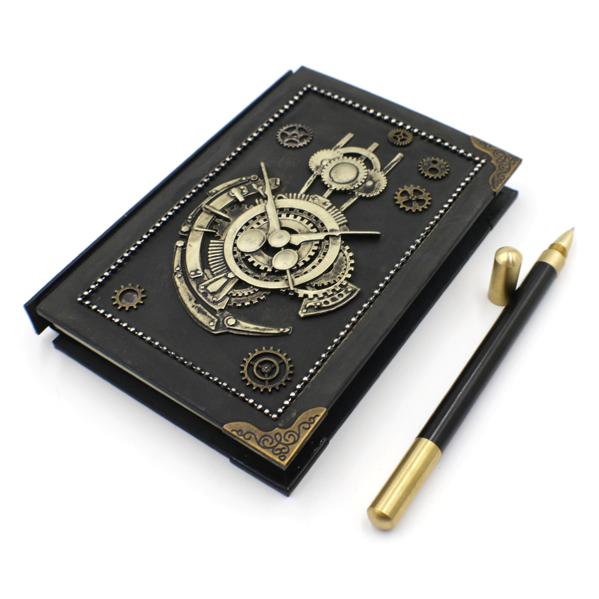 Steampunk Notebook / Journal With Wooden Signature Pen - Etsy