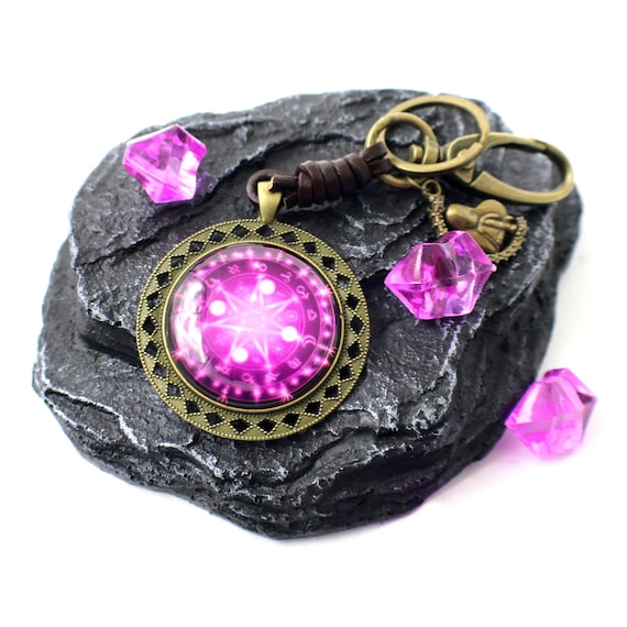 Wicca Magic Circle Keychain / Key Fob Pentacle Pendant | Etsy