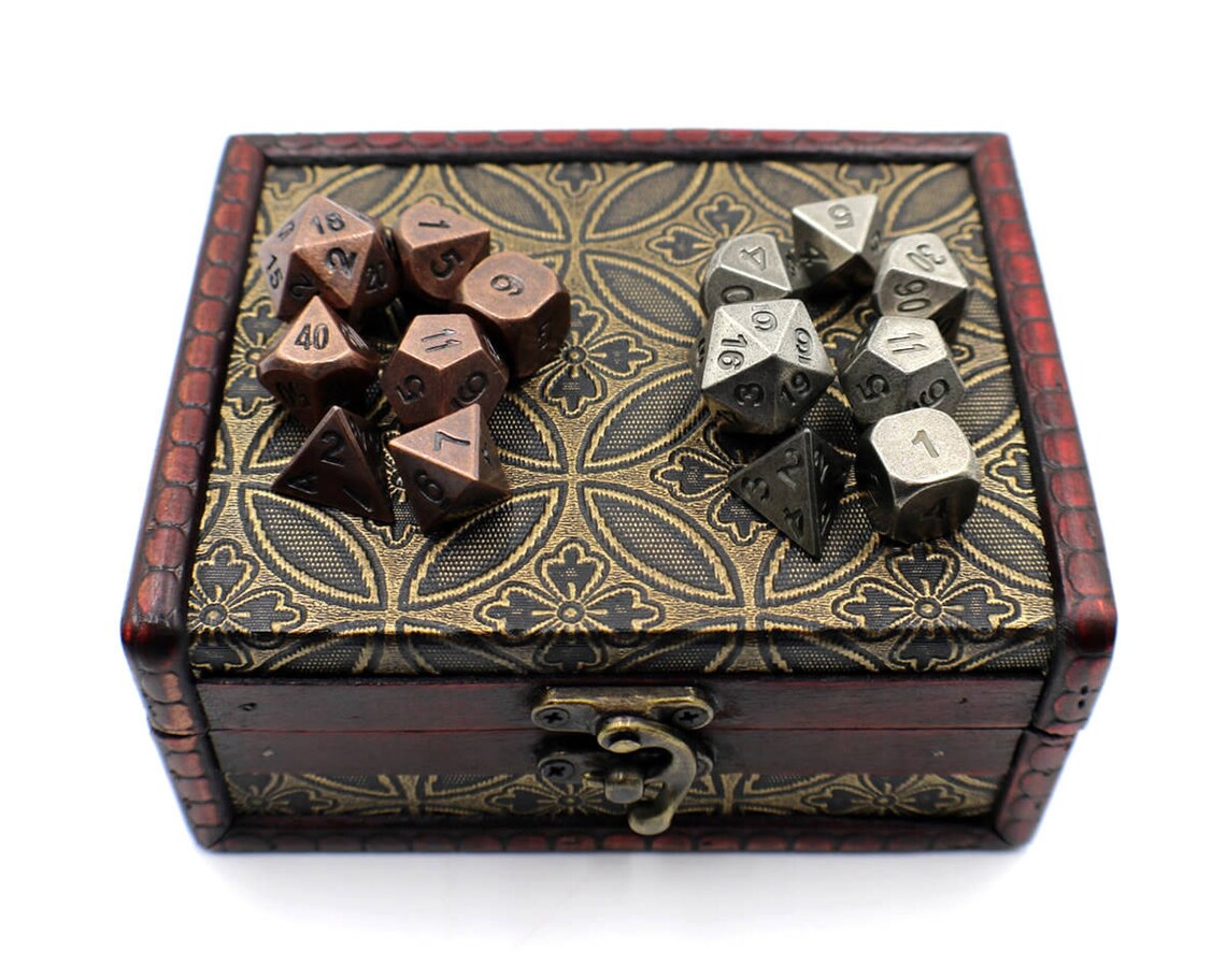 Twin Role Playing Metal Dice Sets With Storage Chest / Box for - Etsy