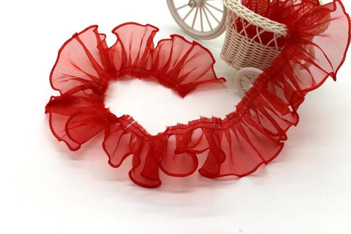 Chiffon Edge Pleated Ruffle Ruffle Trim Fabric Tulle Edge | Etsy