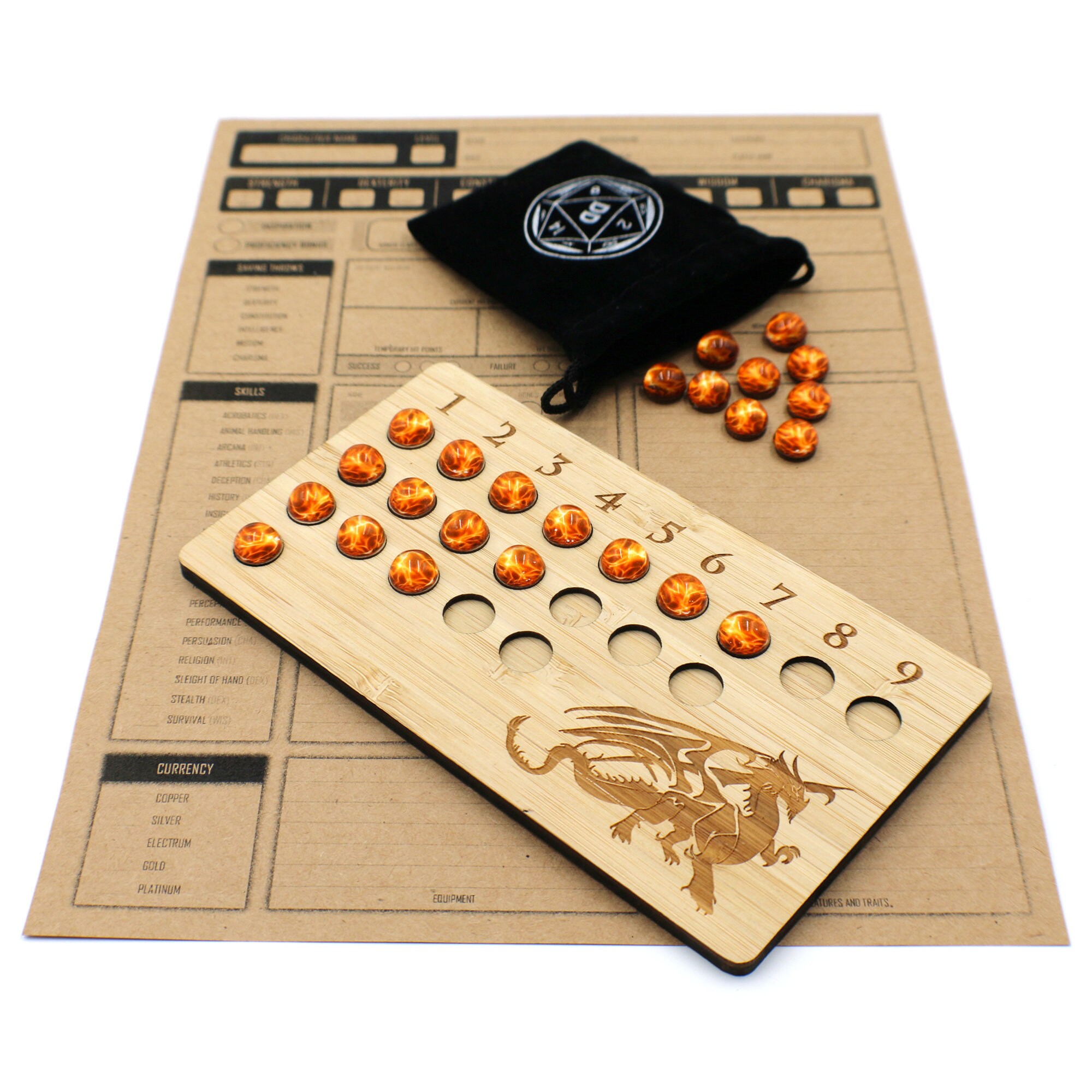 D&D Wooden Spell Tracker and Counters RPG Accessory - Etsy