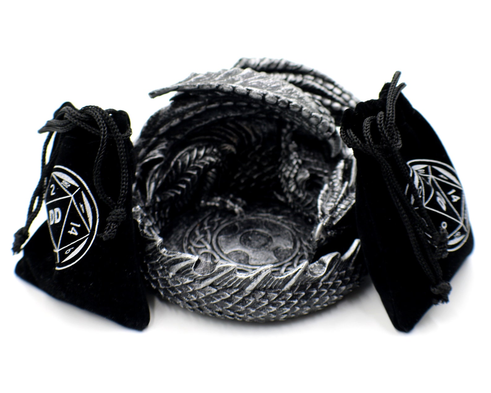 Dragon D&D Dice Container With Metal D20 Set and Crystals - Etsy