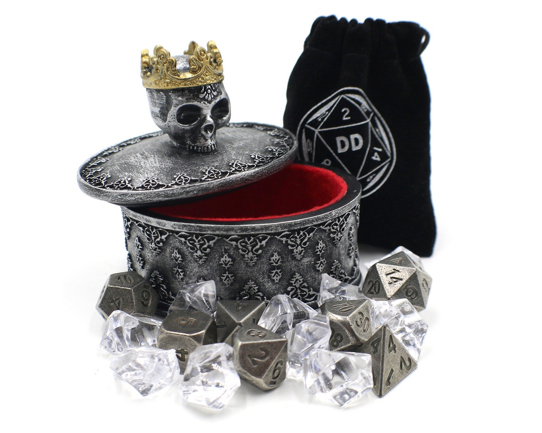 Gothic Dice Box With Metal D20 Set for Dungeons and Dragons - Etsy