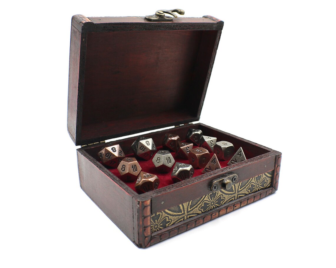 Twin Role Playing Metal Dice Sets With Storage Chest / Box for - Etsy