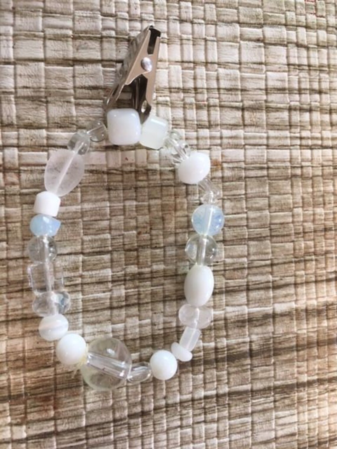 Mormon Temple Bracelet Glass Pearl Clear or White Stretchy - Etsy