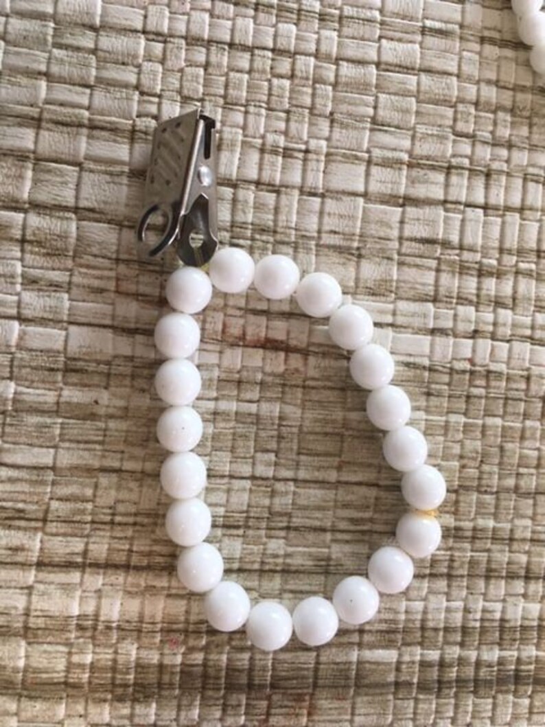 Mormon Temple Bracelet Glass Pearl Clear or White Stretchy - Etsy