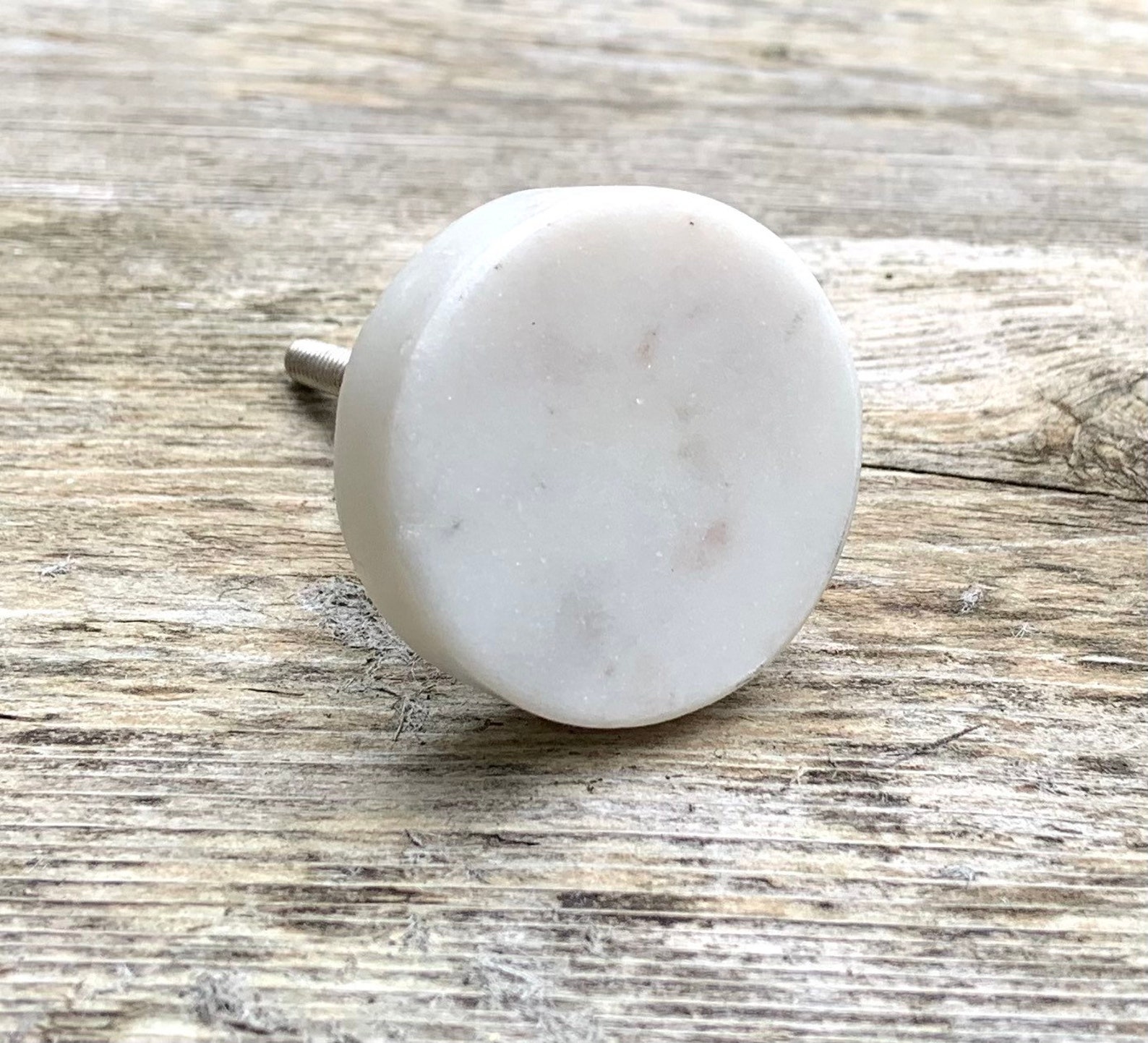 Stone Cabinet Knob, Dresser Knob, White Drawer Pull, Natural Marble ...