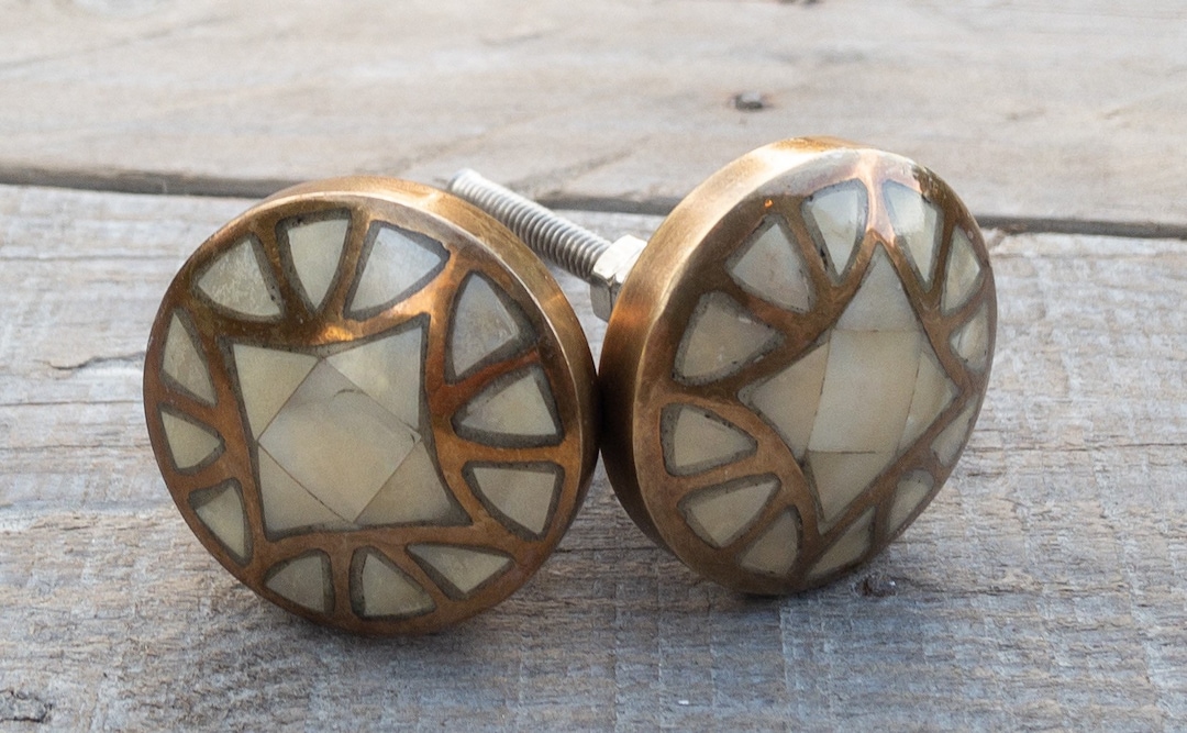 Mother of Pearl Knob / Champagne Bronze Antique Drawer / Cupboard ...