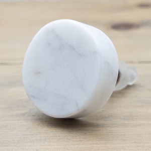 White Stone Cabinet Knob With Veining, Dresser Knob, Drawer Pull, Natural Marble Granite Style ...
